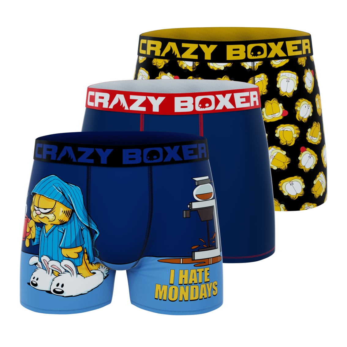 CRAZYBOXER Men's Underwear Garfield Soft Lightweight Boxer Brief ...