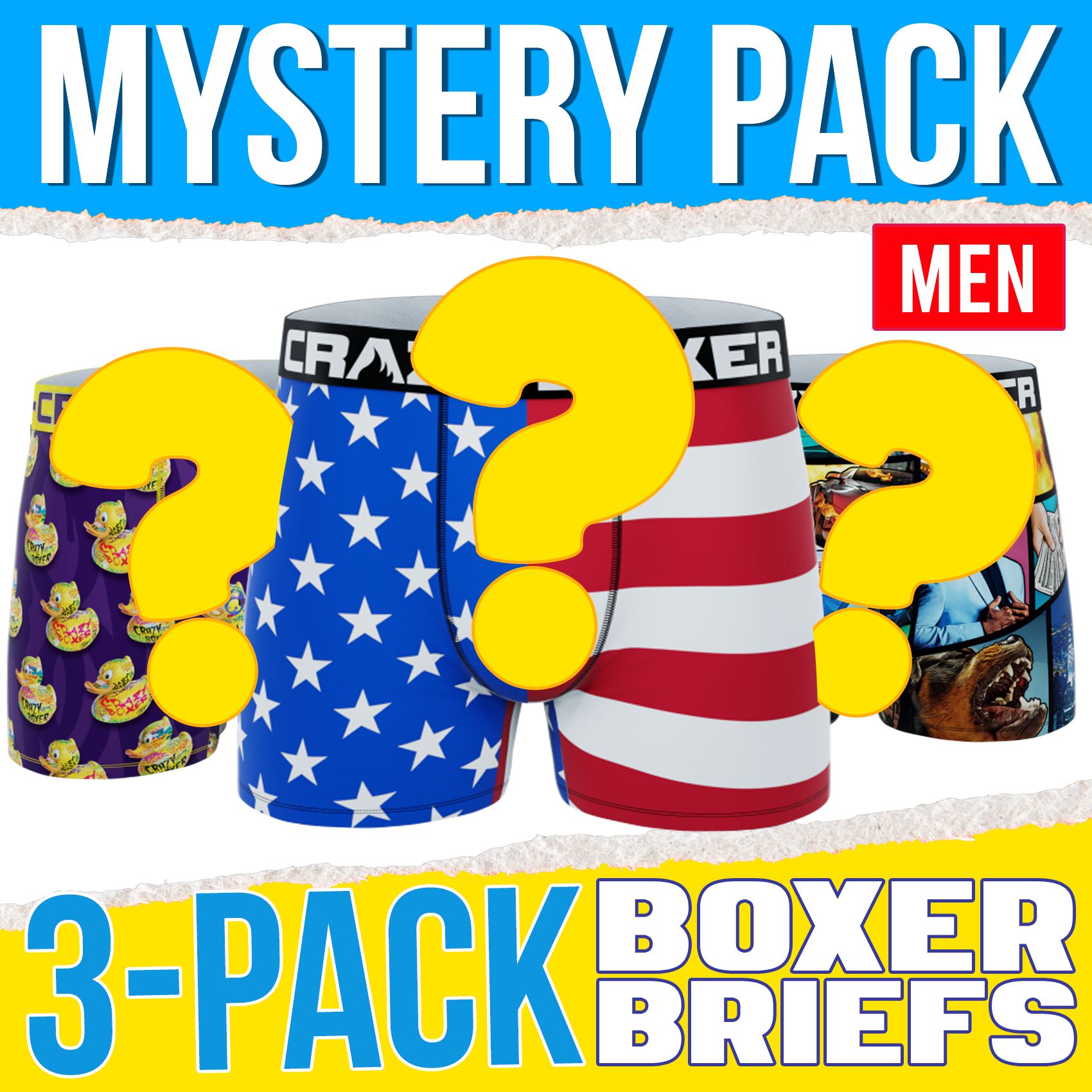 CRAZYBOXER Mystery Pack Men's Underwear Resistant Original Boxer Brief ...