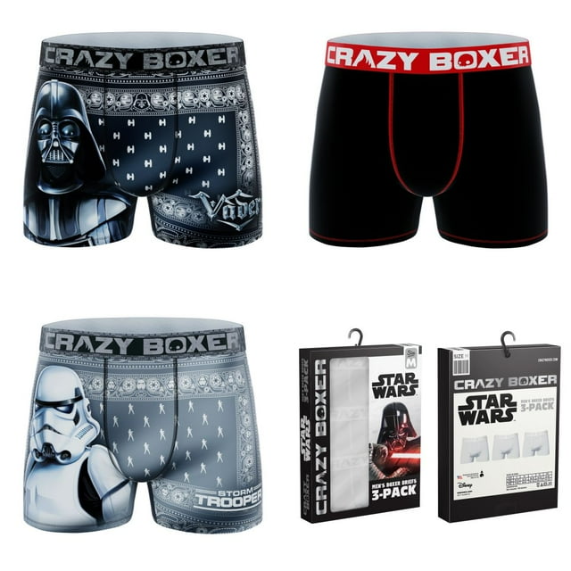 CRAZYBOXER Star Wars Darth Vader; Men's Boxer Briefs, 3-Pack - Walmart.com