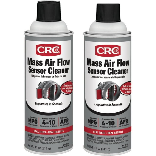 CRC 05110- Mass Air Flow Sensor Cleaner, 11 fl oz, Aerosol Can, 2 Pack ...
