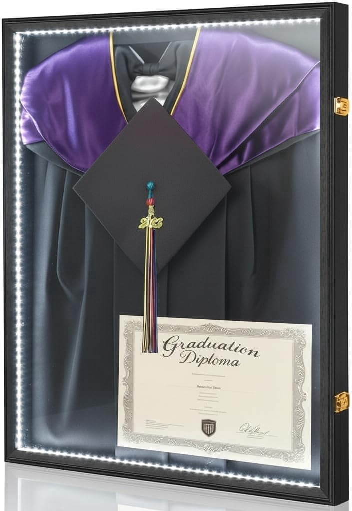 CRDC Large Graduation Shadow Box Frame with LED, Black(30*22 in ...