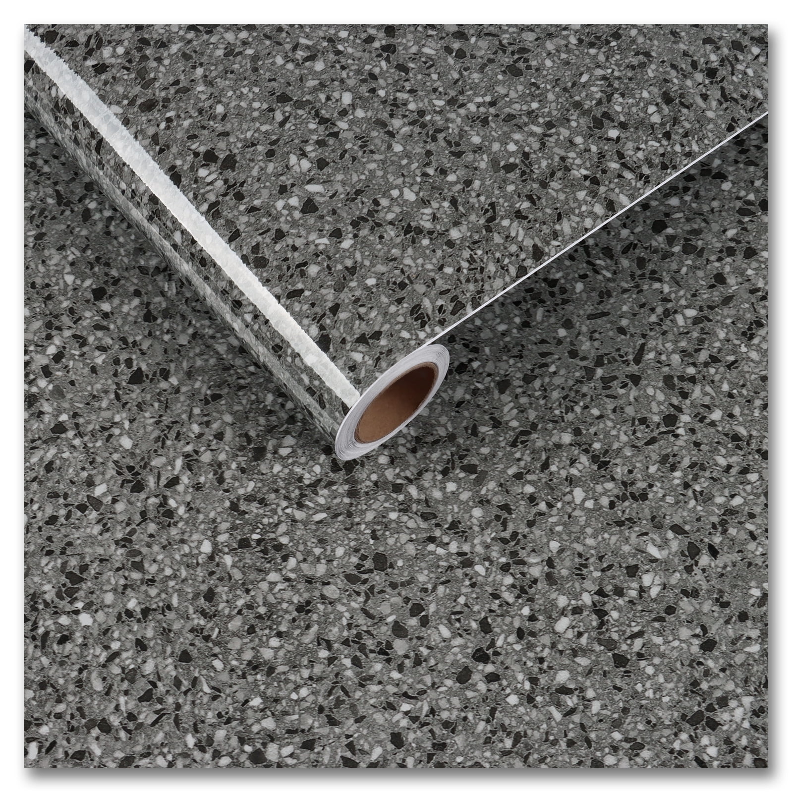 CRE8TIVE Peel & Stick Black Granite Wallpaper, 24"x118", Waterproof ...