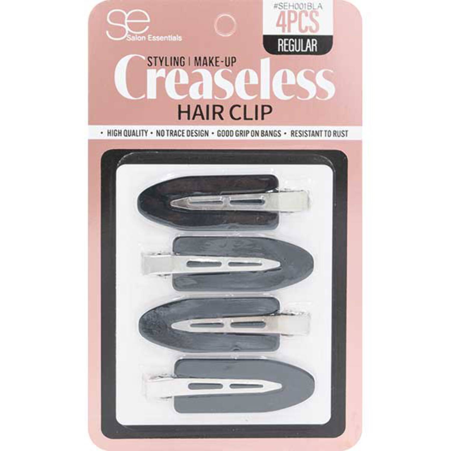 CREASELESS HAIR CLIPS LAY DOWN HAIR REGULAR BLACK - Walmart Business ...