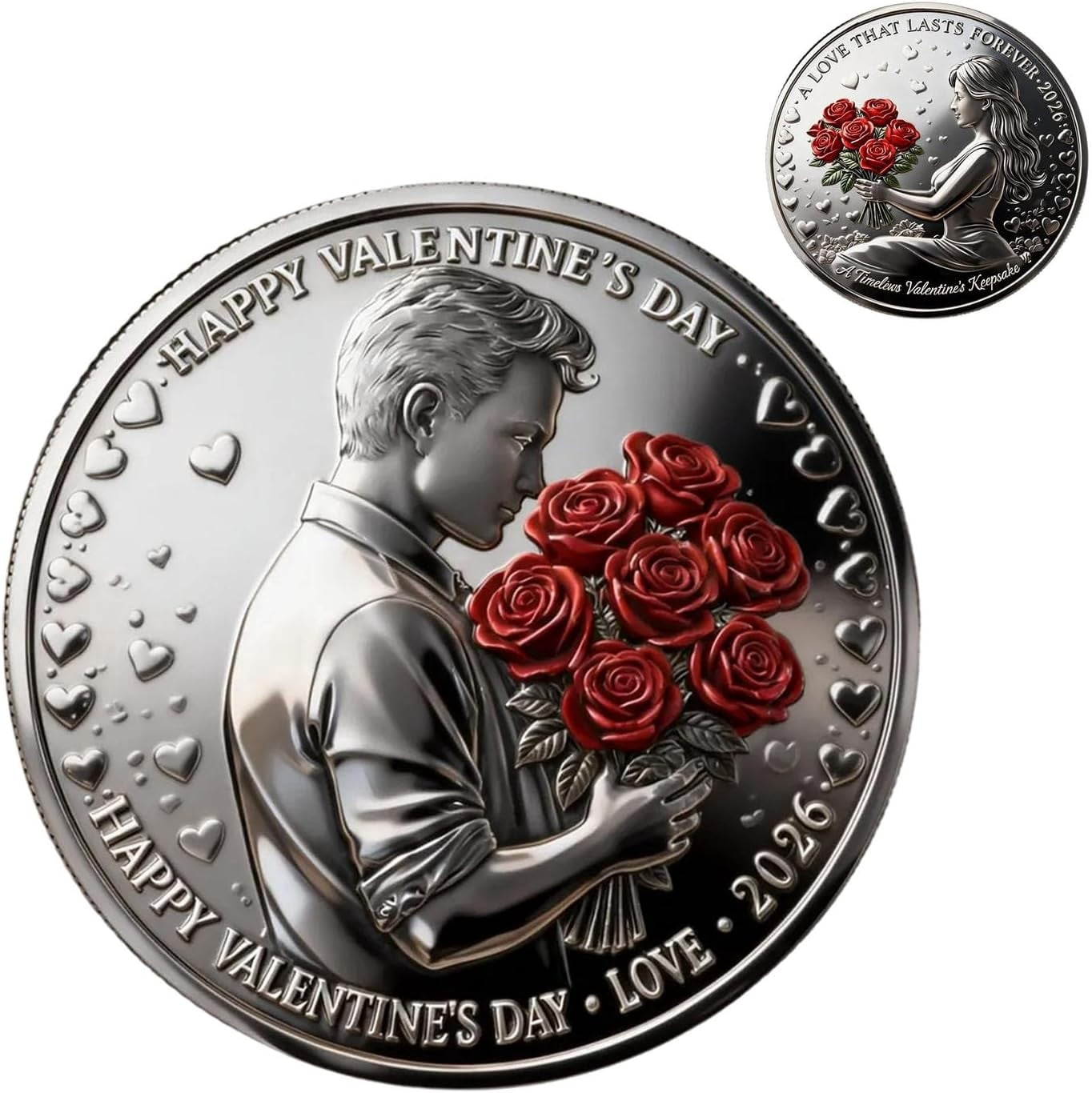 CREATITOY 1 PC Valentine's Day Love Coin for Valentine's Day Supplies ...