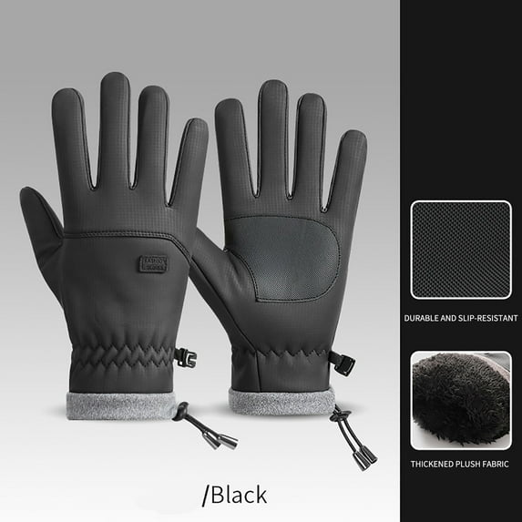 CREATITOY 1 Pair Outdoor Fleece-Lined Cycling Gloves - Non-Slip ...