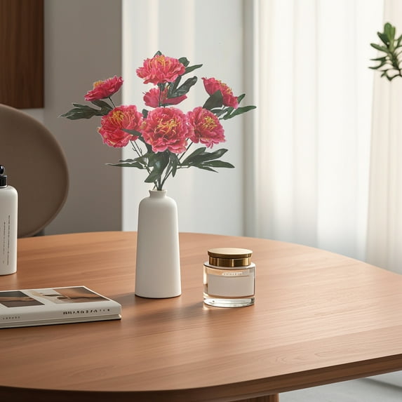 CREATITOY 1 Pc Artificial 7-Head Glitter Peony Flower - Home Decor Faux ...