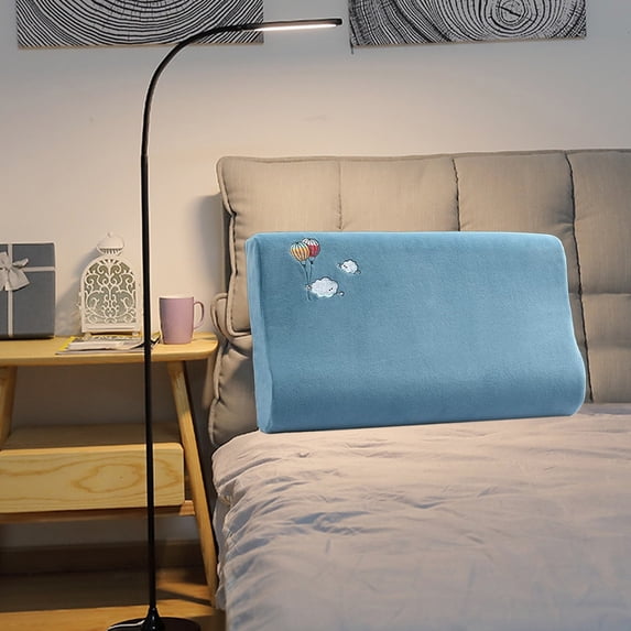 CREATITOY 1 Pc Blue Memory Foam Pillow Cover Soft Fabric for Home ...
