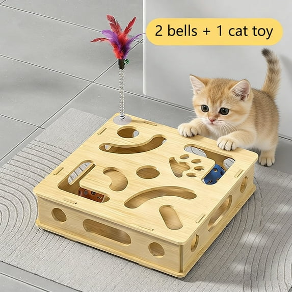 CREATITOY 1 Pc Cat Puzzle Toy Box - Interactive Maze with Bell Balls ...