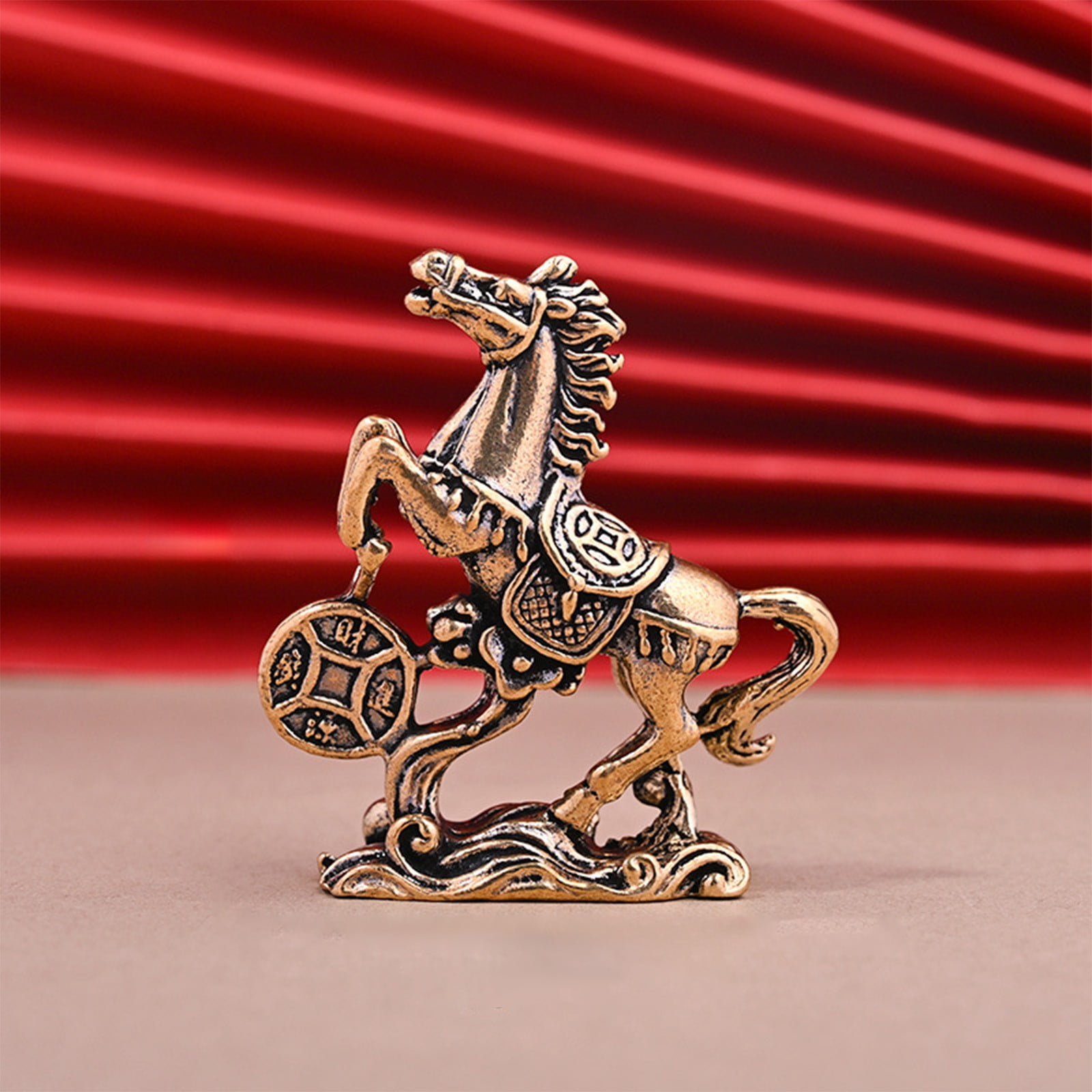 CREATITOY 1 Pc Small Vintage Copper Alloy Horse Statue Creative Home ...