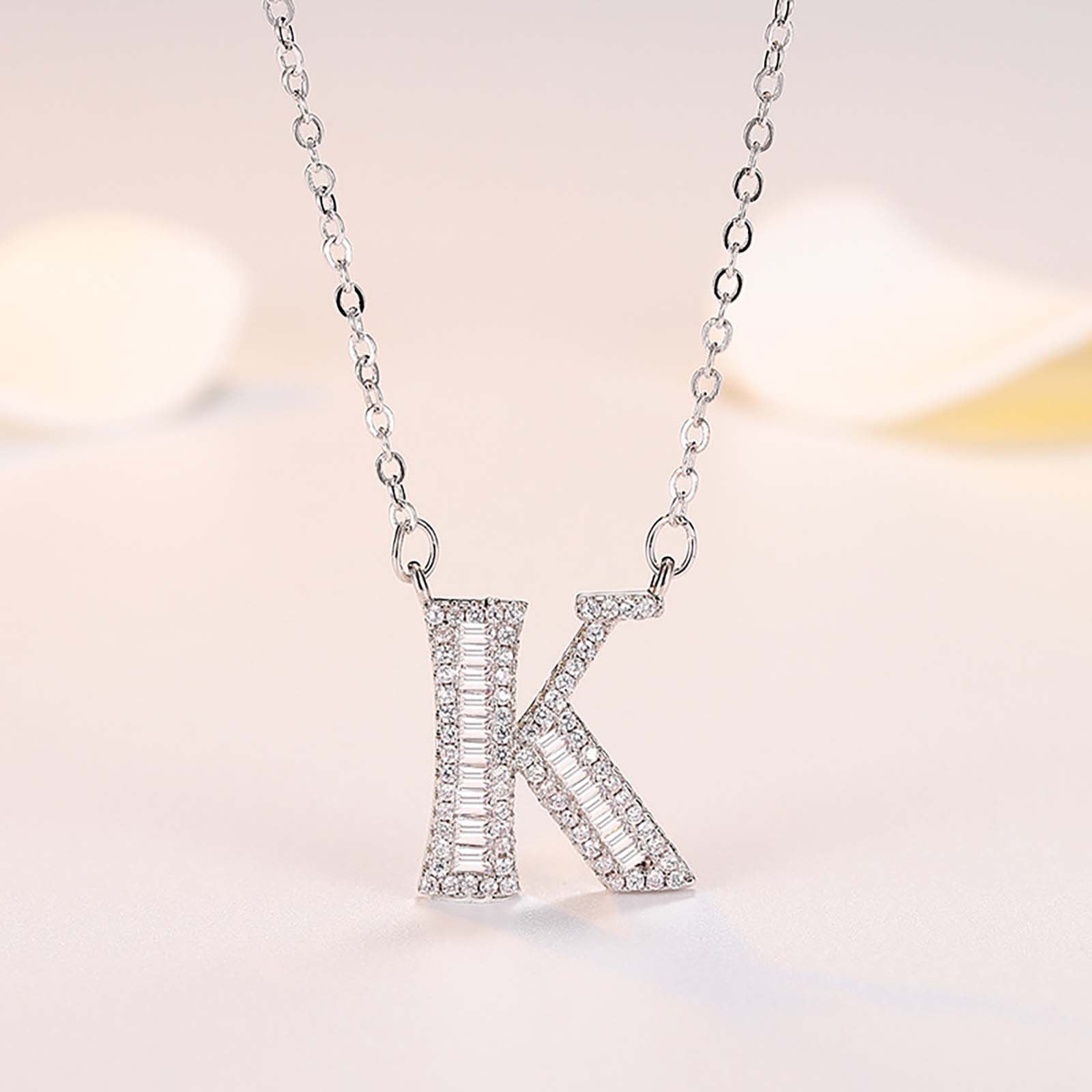 CREATITOY 1 Set Silver-Plated DIY Letter Mother-Daughter Necklace ...