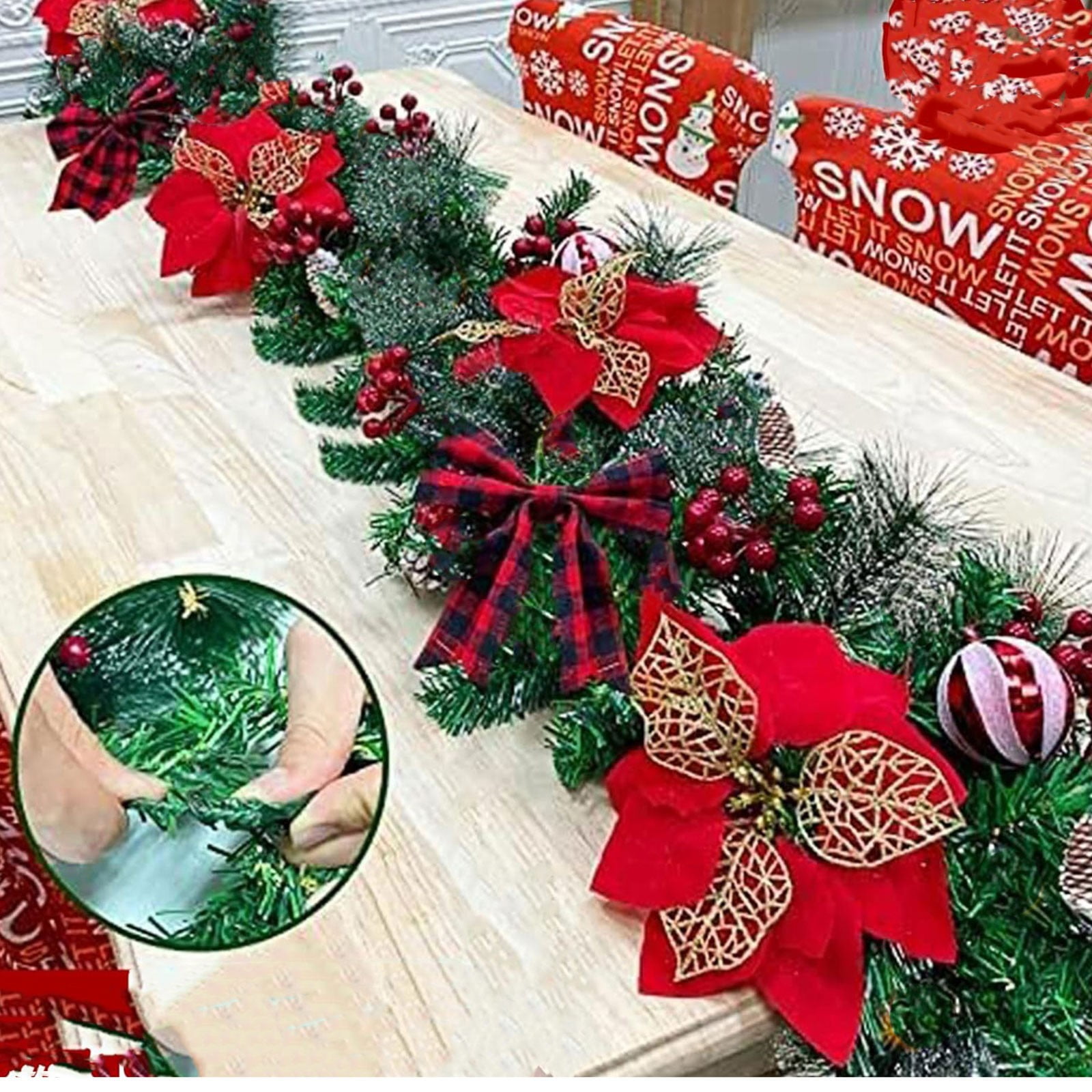 CREATITOY 106 Inch Christmas Doorway Vine Decor Artificial Vine Hanging ...