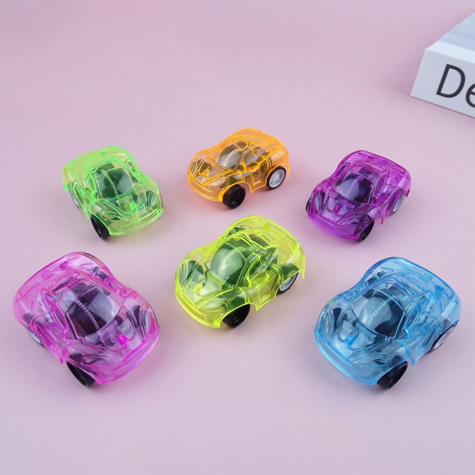 CREATITOY 12pcs Transparent Pull Back Cars, Plastic Toy Vehicles for ...