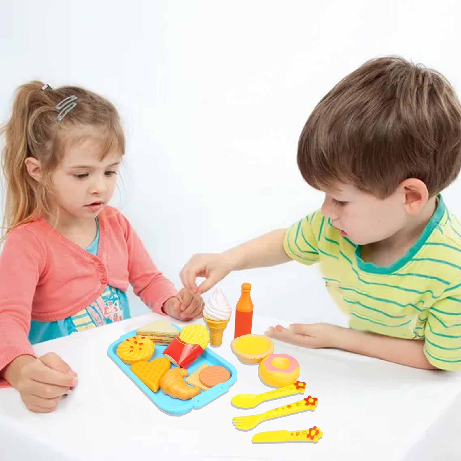 CREATITOY 15PCS Pretend Play Food Toys Set, Western & Chinese Kitchen ...