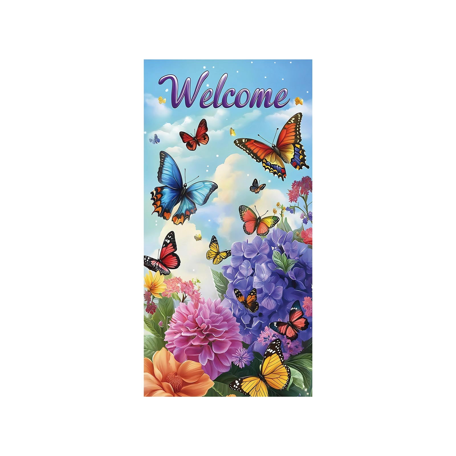 CREATITOY 35x71In Easter Door Cover Banner Easter Pattern Decorative ...