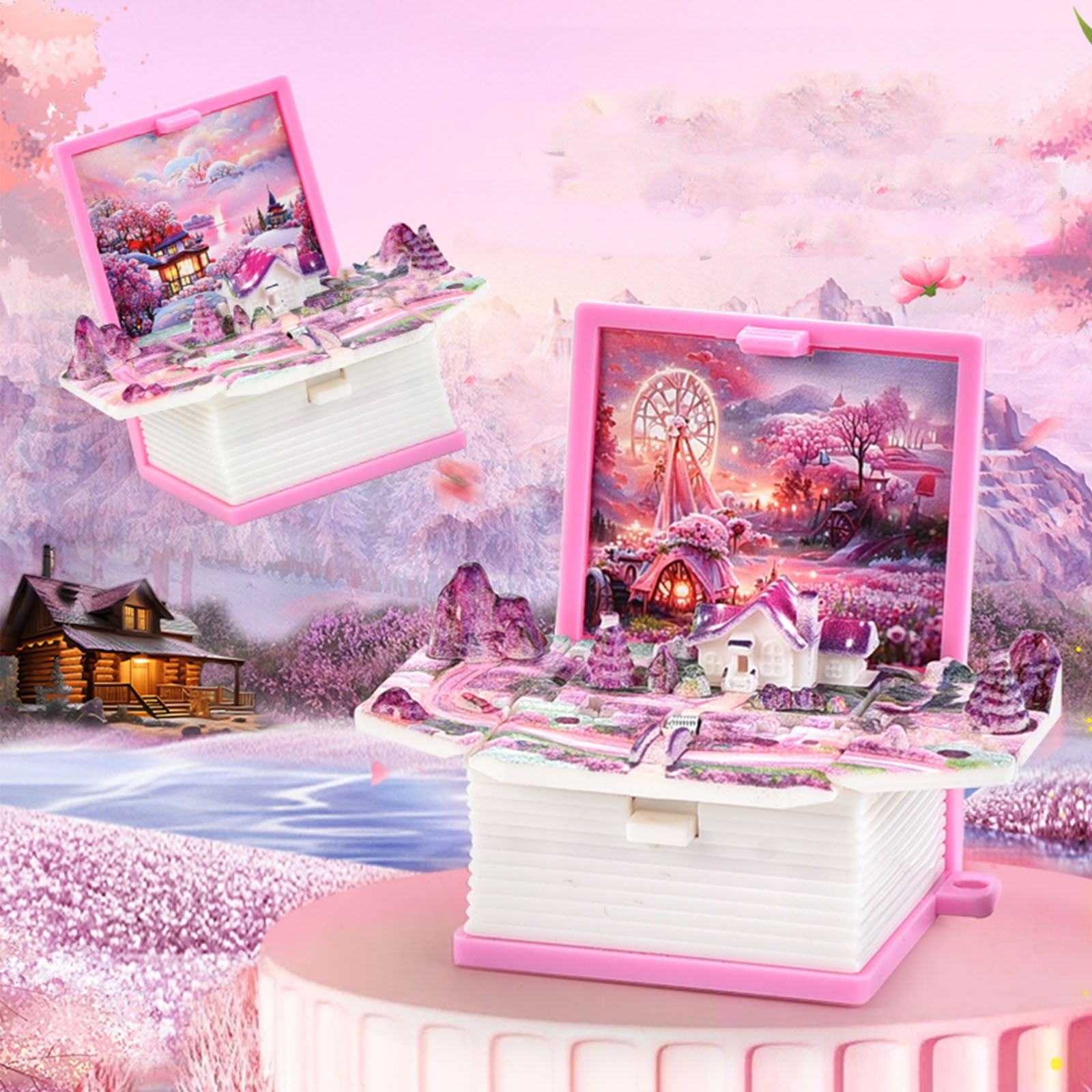 CREATITOY 3D Pop-Up Book Keychain Toy for Kids & Adults, Magical ...