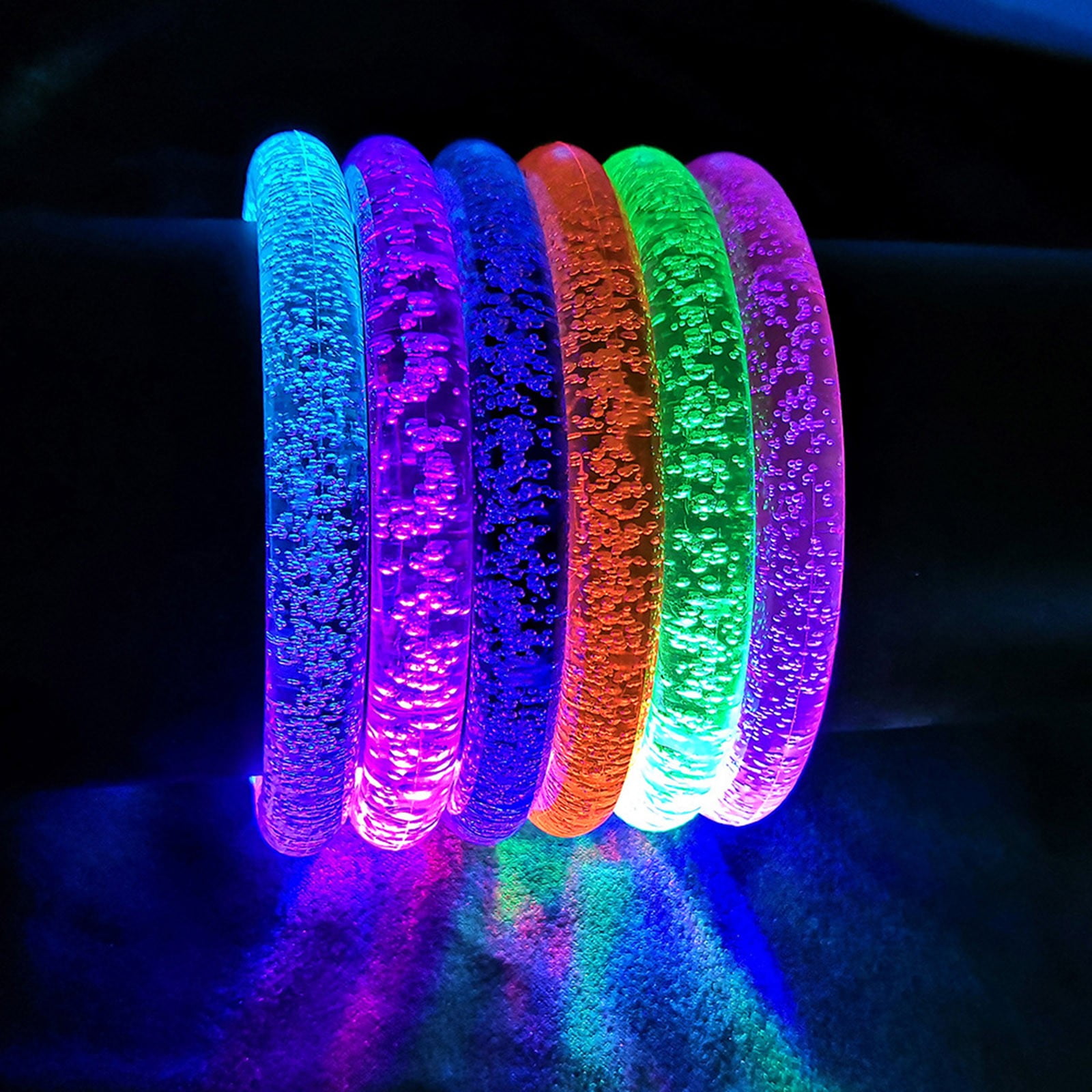 CREATITOY 6 Pack LED Glow Bracelets for Parties & Concerts – Light Up ...