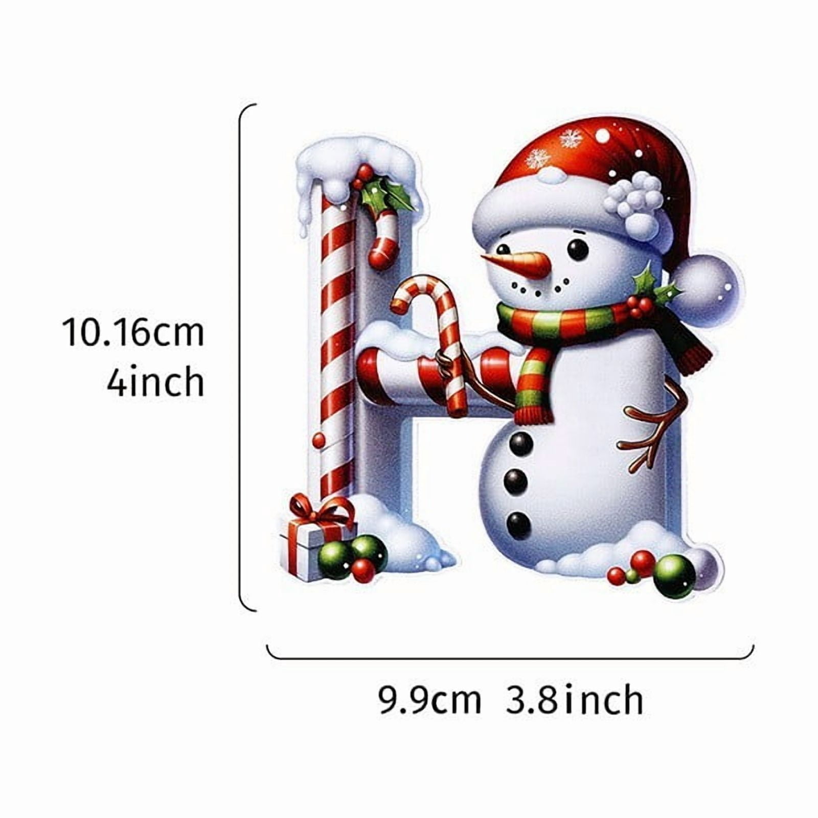CREATITOY Acrylic 2D Snowman Alphabet Hanging Ornaments Cute Christmas ...