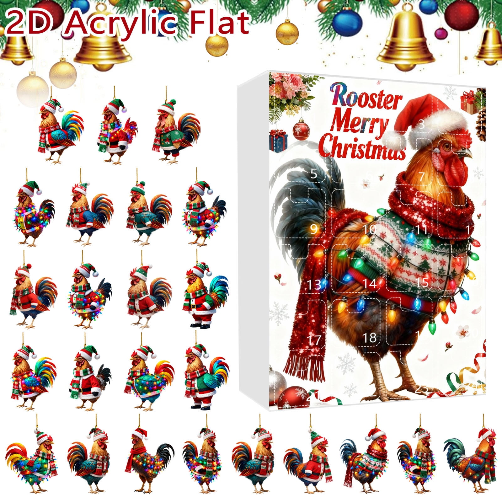 CREATITOY Christmas Advent Calendar Festive 24-Day Countdown Design ...