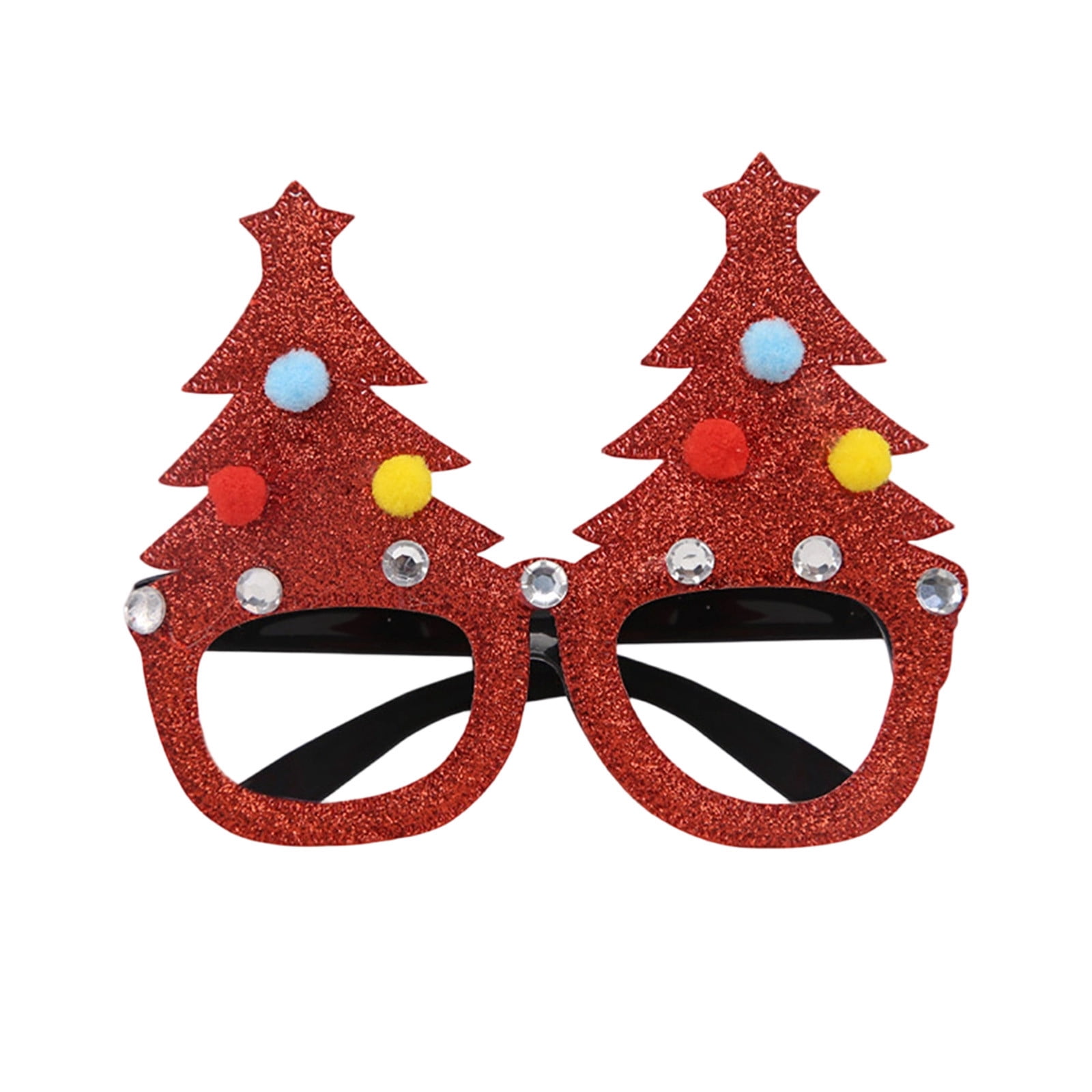 CREATITOY Christmas Decorative Glasses with Glitter - Santa/Reindeer ...