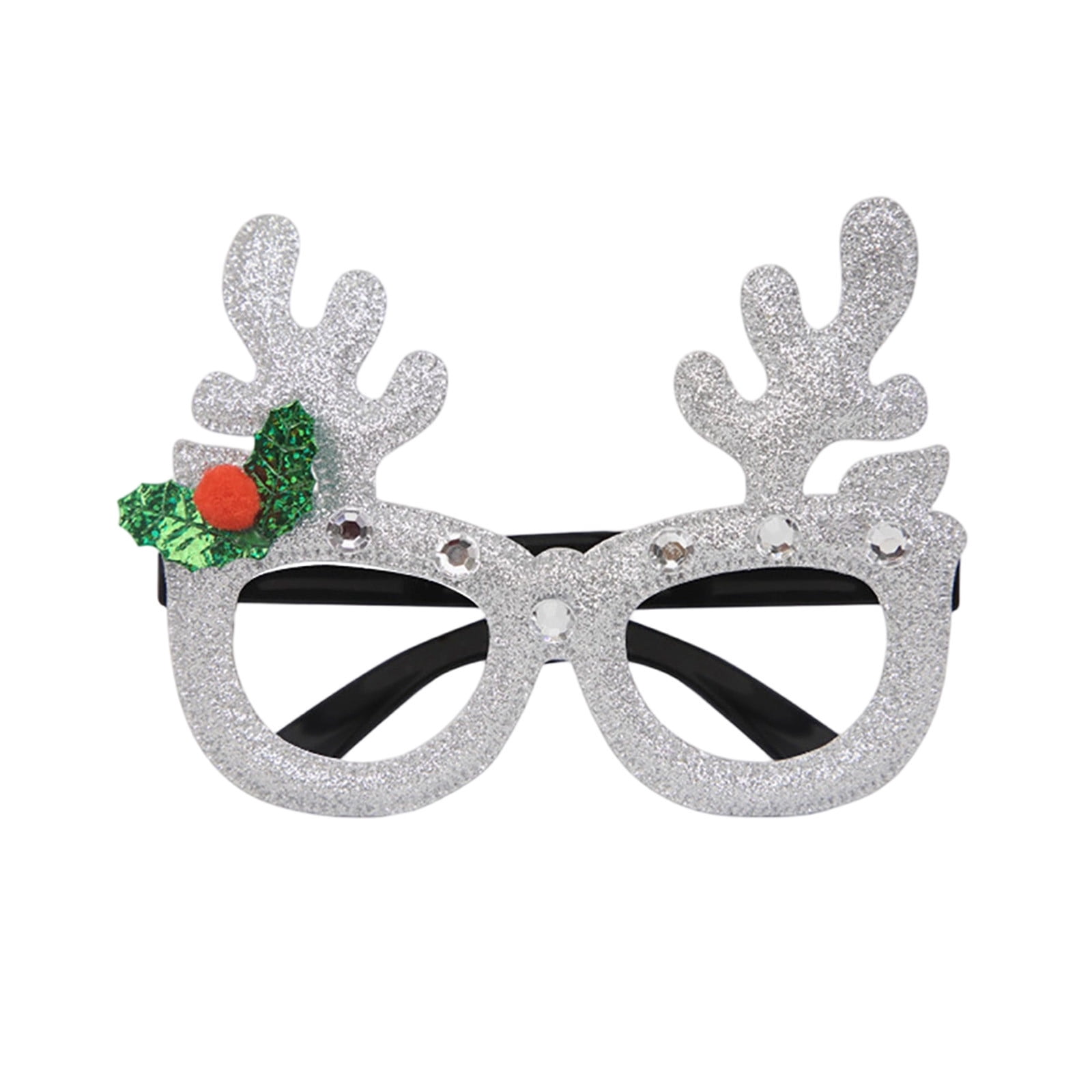 CREATITOY Christmas Decorative Glasses with Glitter - Santa/Reindeer ...
