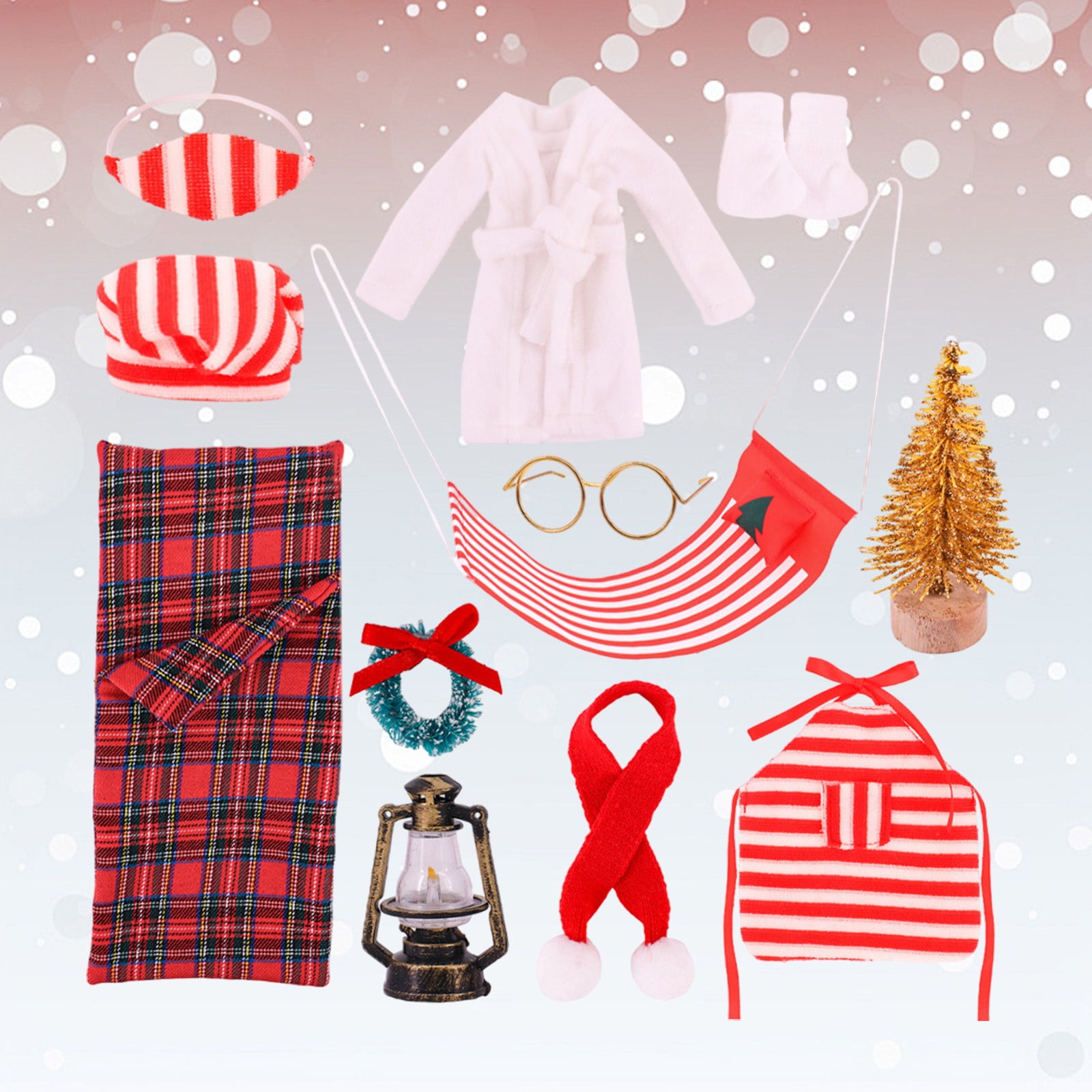 CREATITOY Christmas Doll Clothes Set - Sleeping Bag, Pajamas & Scarf ...