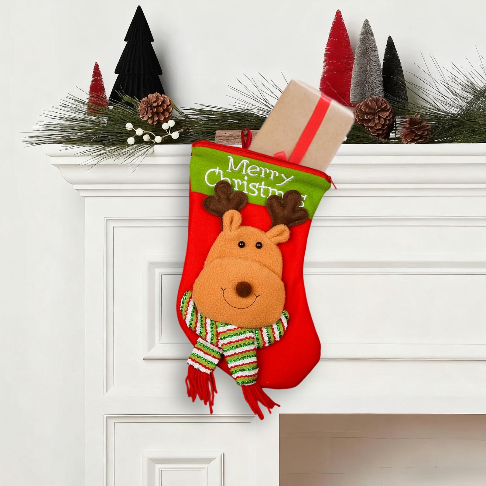 CREATITOY Christmas Stocking Ornaments Santa Claus Gift Bags Children's ...