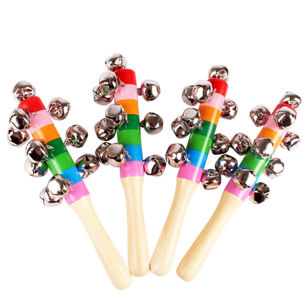 CREATITOY Colorful Wooden Baby Rattle Toy - Educational Sensory ...