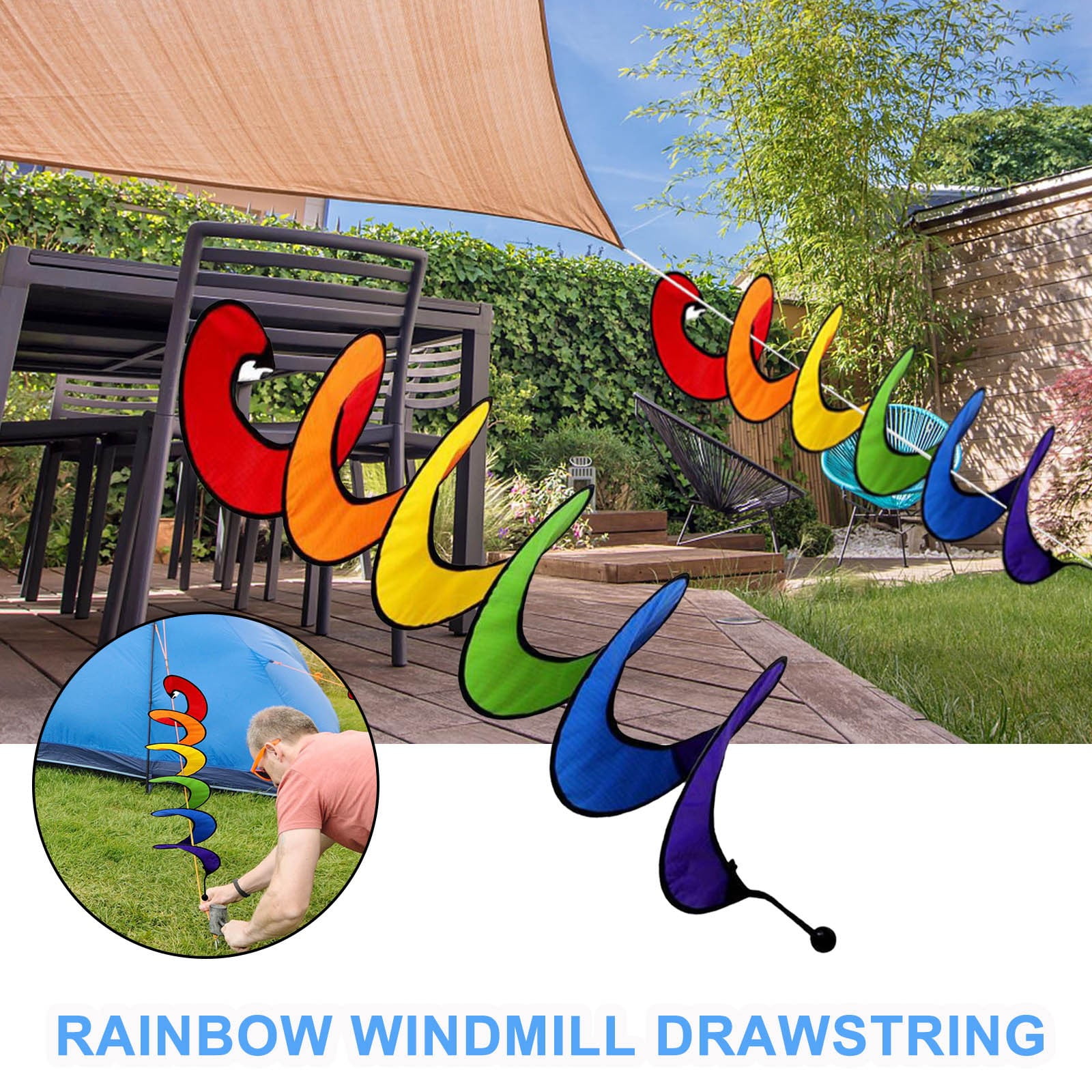 CREATITOY Curlie 60 Inch Colorful Windmill Toy for Outdoor Patio ...