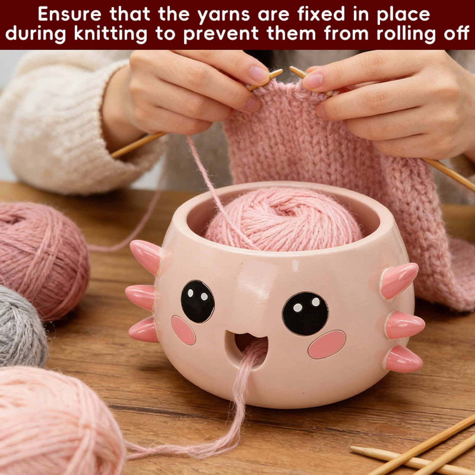 CREATITOY Cute Crochet Yarn Bowl Resin Craft Desktop Knitting Storage ...