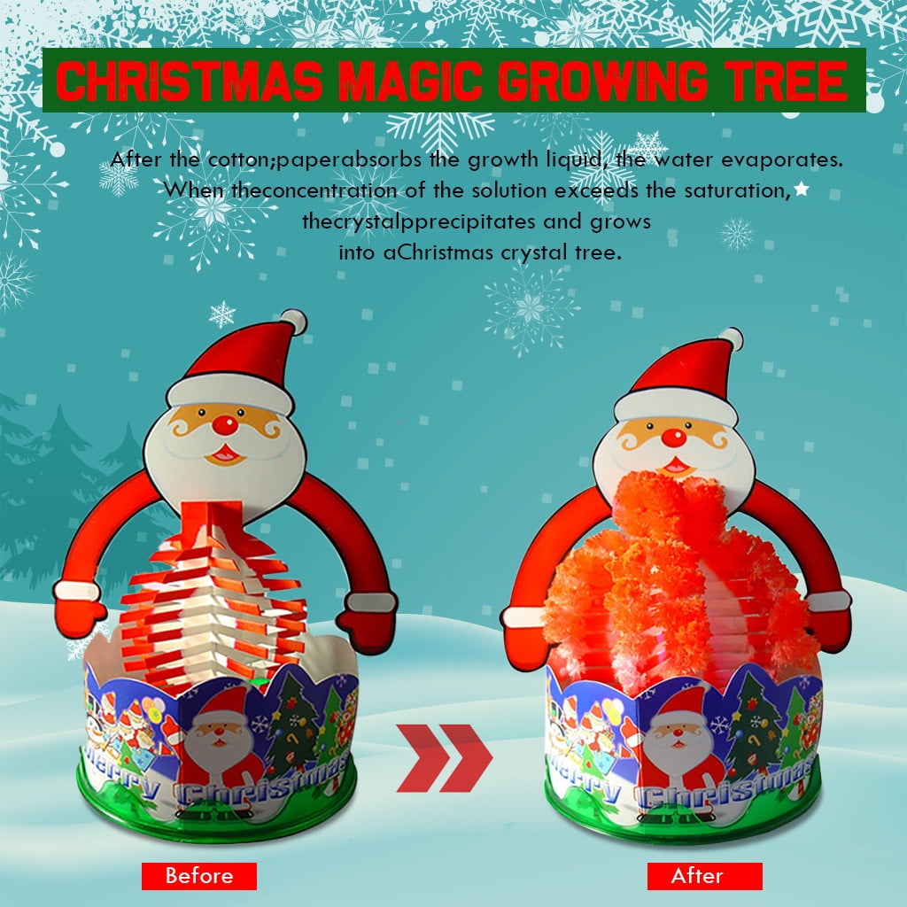 CREATITOY DIY Christmas Magic Growing Paper Tree Toy Kit - Crystal ...