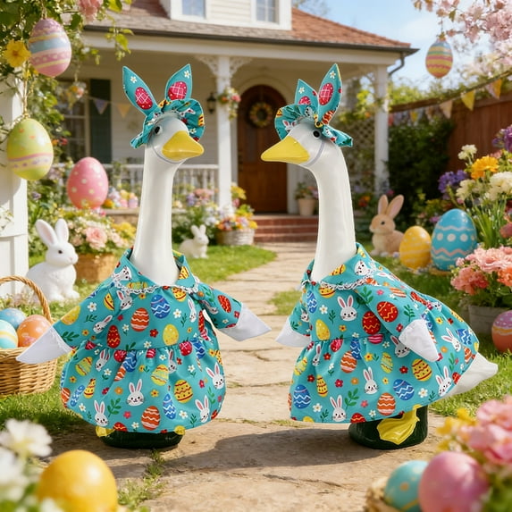 CREATITOY Easter Rabbit Costume for Porch Goose - Festive Decor ...