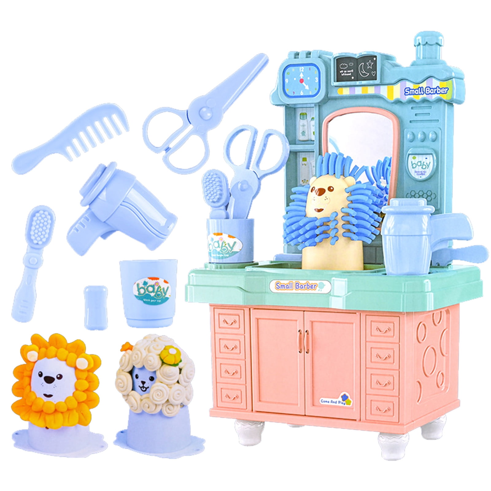 CREATITOY Educational Colored Clays Barber Play Set for Kids 2 ...