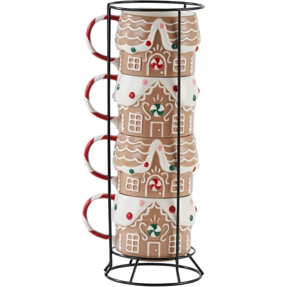 CREATITOY Nesting Cup Set Stackable Drinkware Festive Design Perfect ...