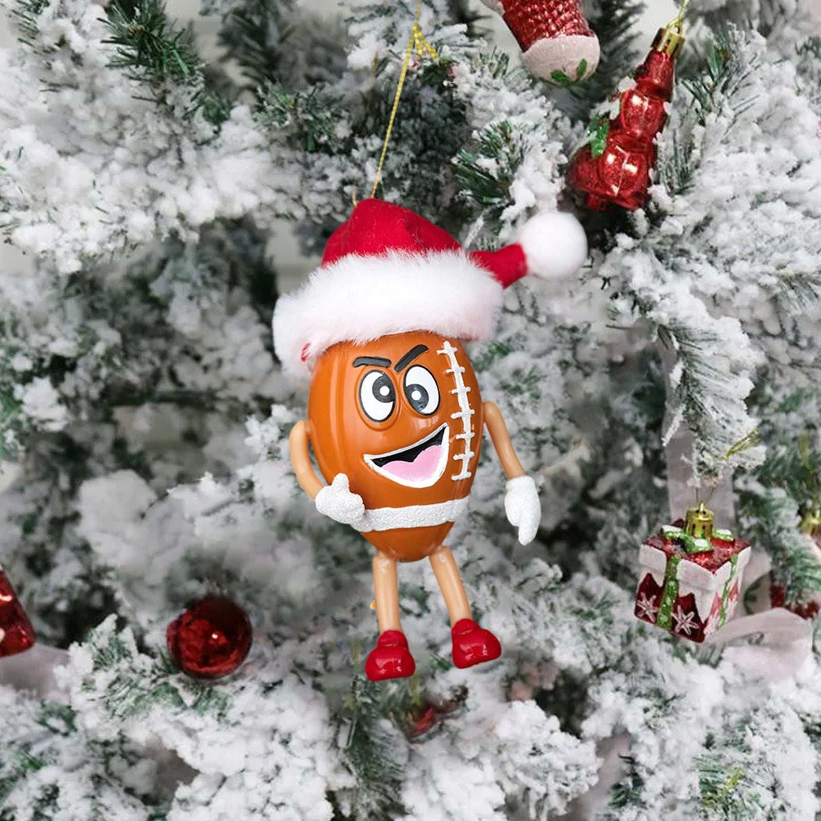 CREATITOY Rugby Funny Face Christmas Tree Ornaments Holiday Gift ...