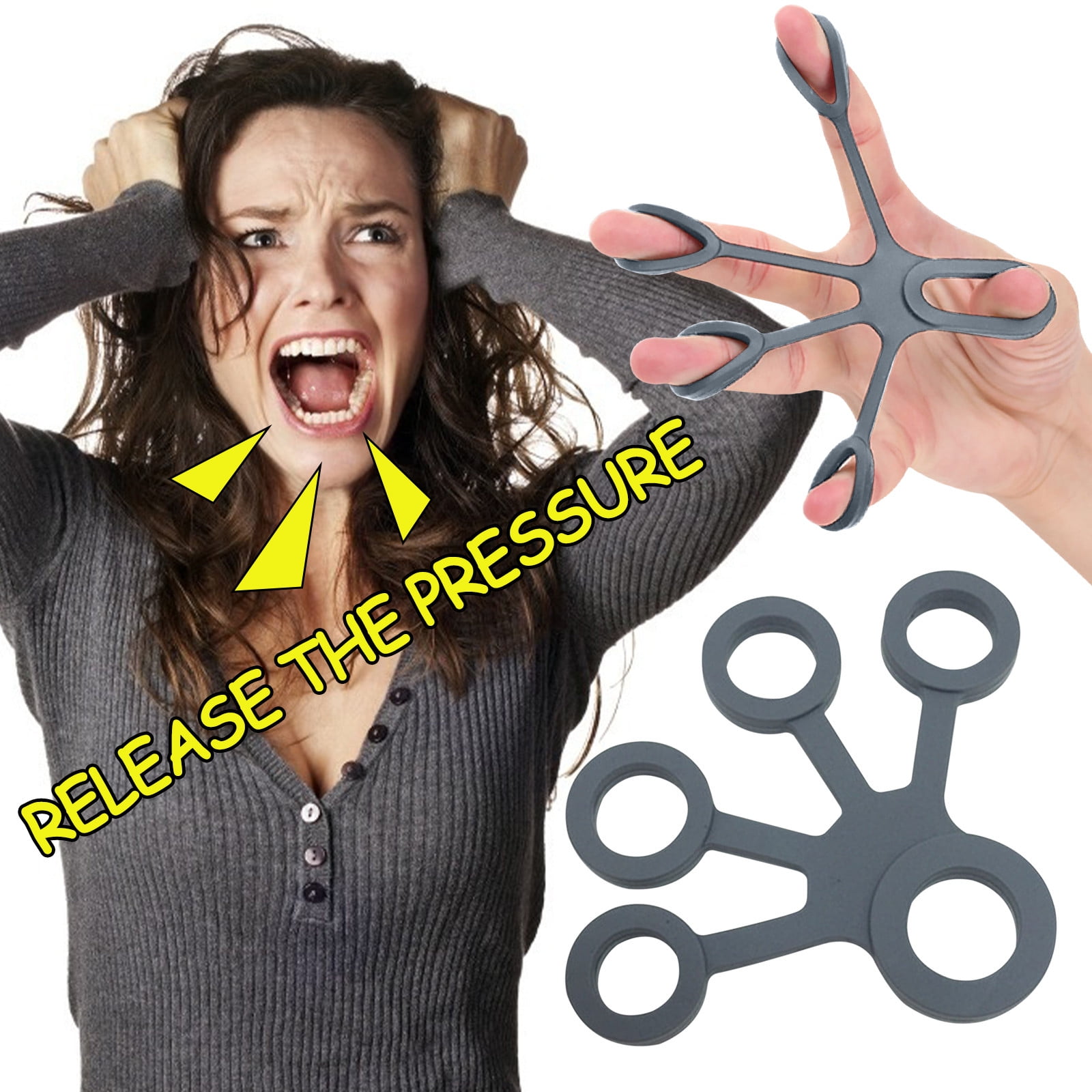 CREATITOY Silica Gel Grip Strengthener with Bump Design & Fan-Shaped ...