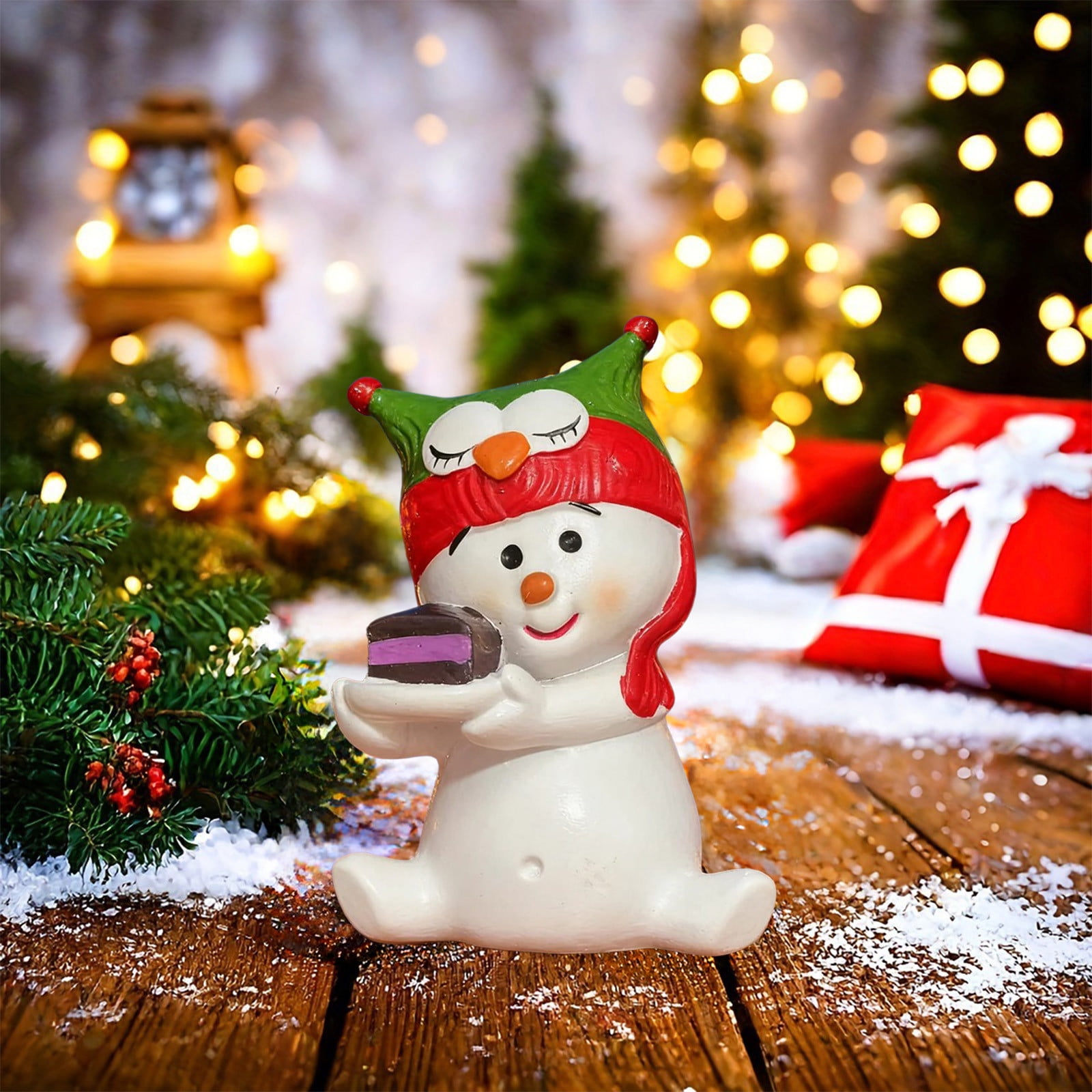 CREATITOY Snowman Tabletop Ornament, Festive Decor for Home Desk ...