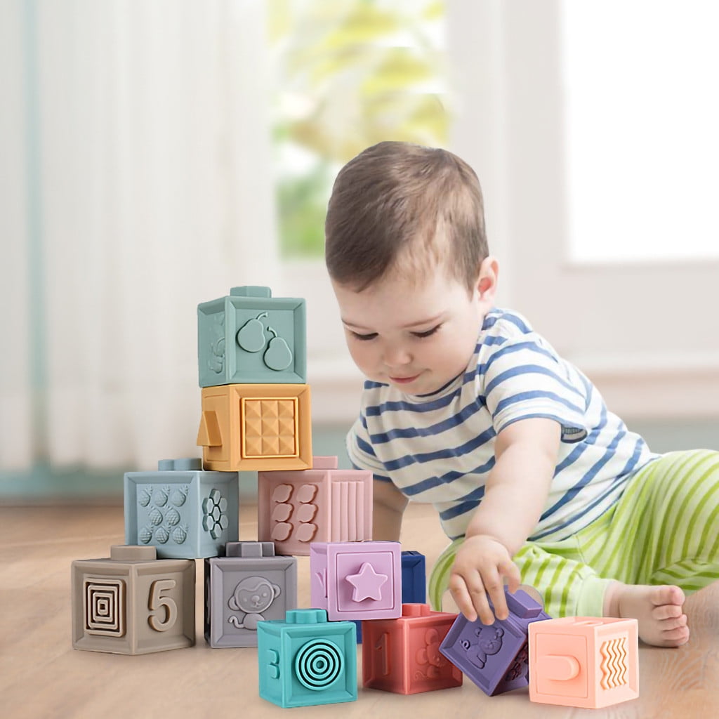 CREATITOY Soft Stacking Blocks for Babies 6-12 Months - Teething & Bath ...