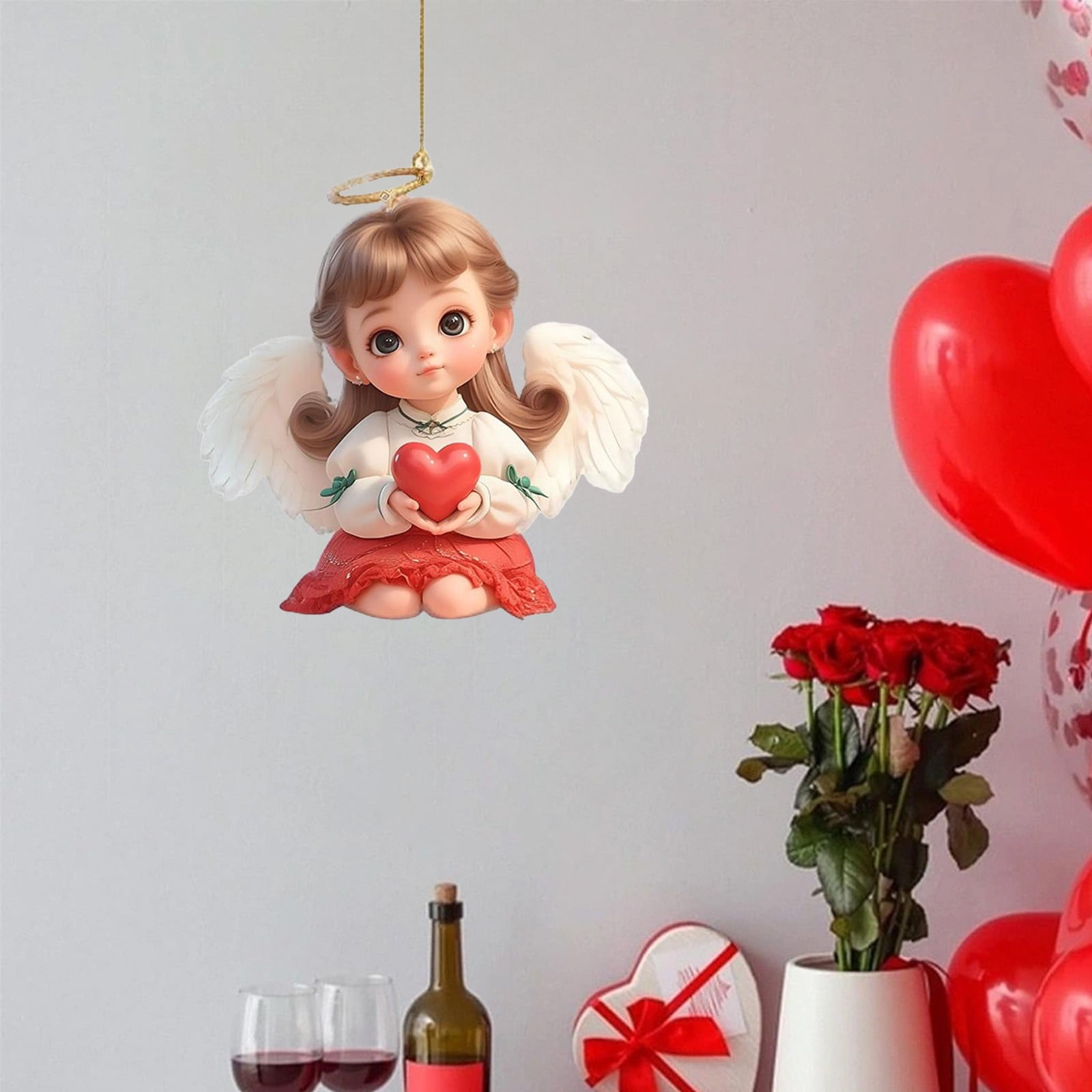 CREATITOY Valentine's Day Angel 2D Acrylic Charms - Keychain Car ...