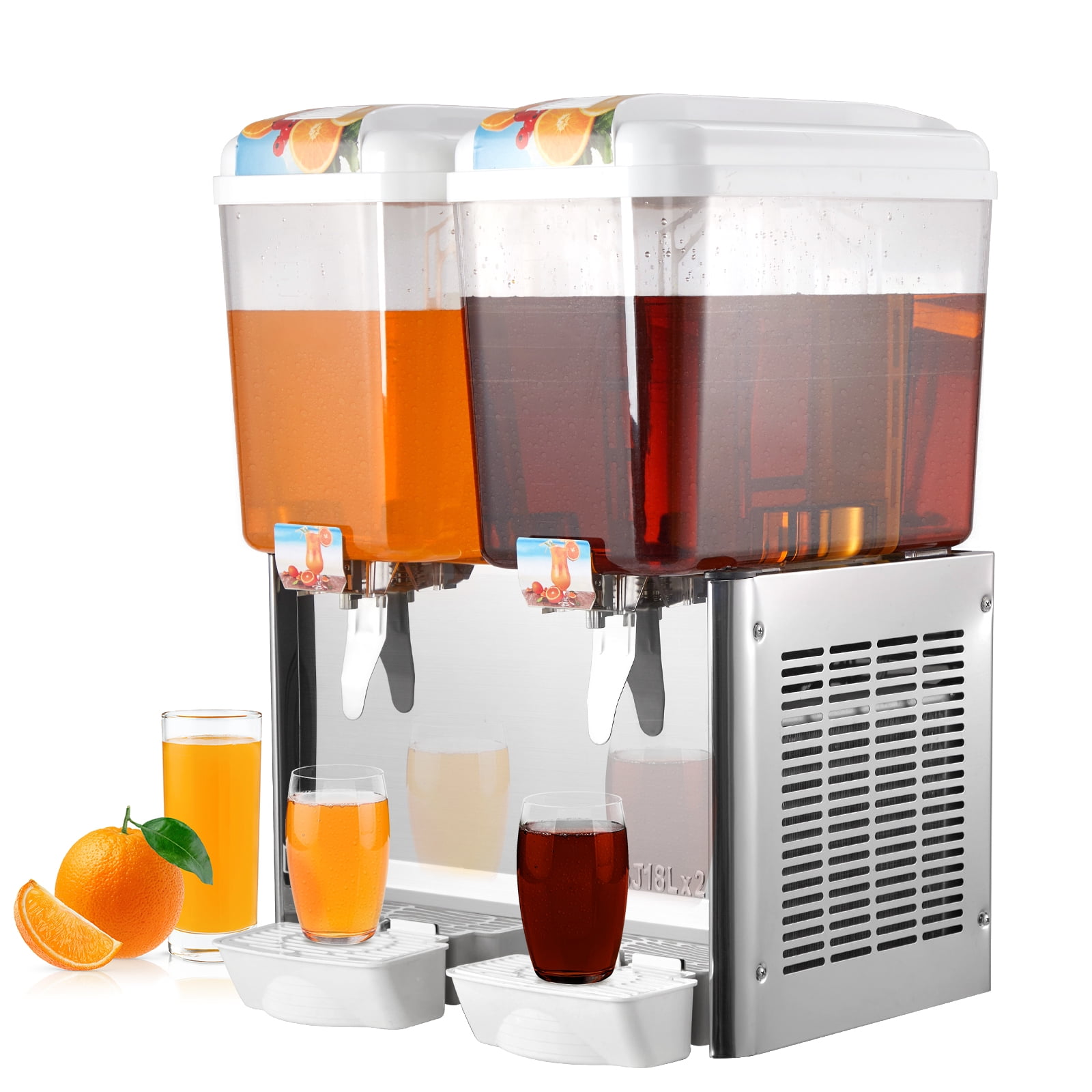 CREATIVE HOBBIES Beverage Dispenser, 2 Tanks 9.5 Gallon 36L Commercial ...
