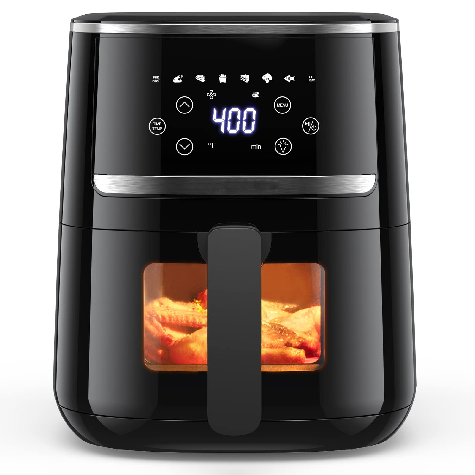CREATIVE HOBBIES Digital Air Fryer 5 Quart, UP to 400℉, 8 Cooking ...