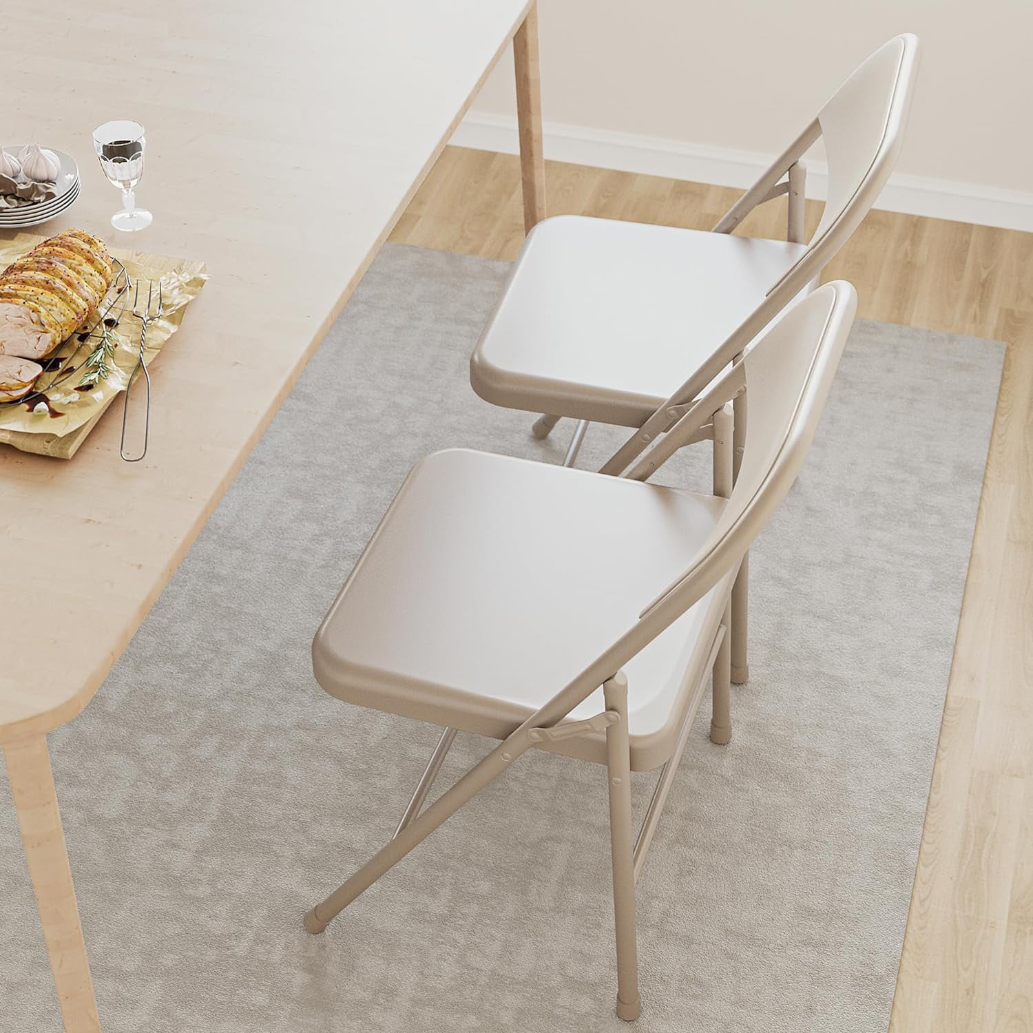 CREATIVE HOBBIES Folding Chairs Foldable Chairs with Metal Frame Hold ...