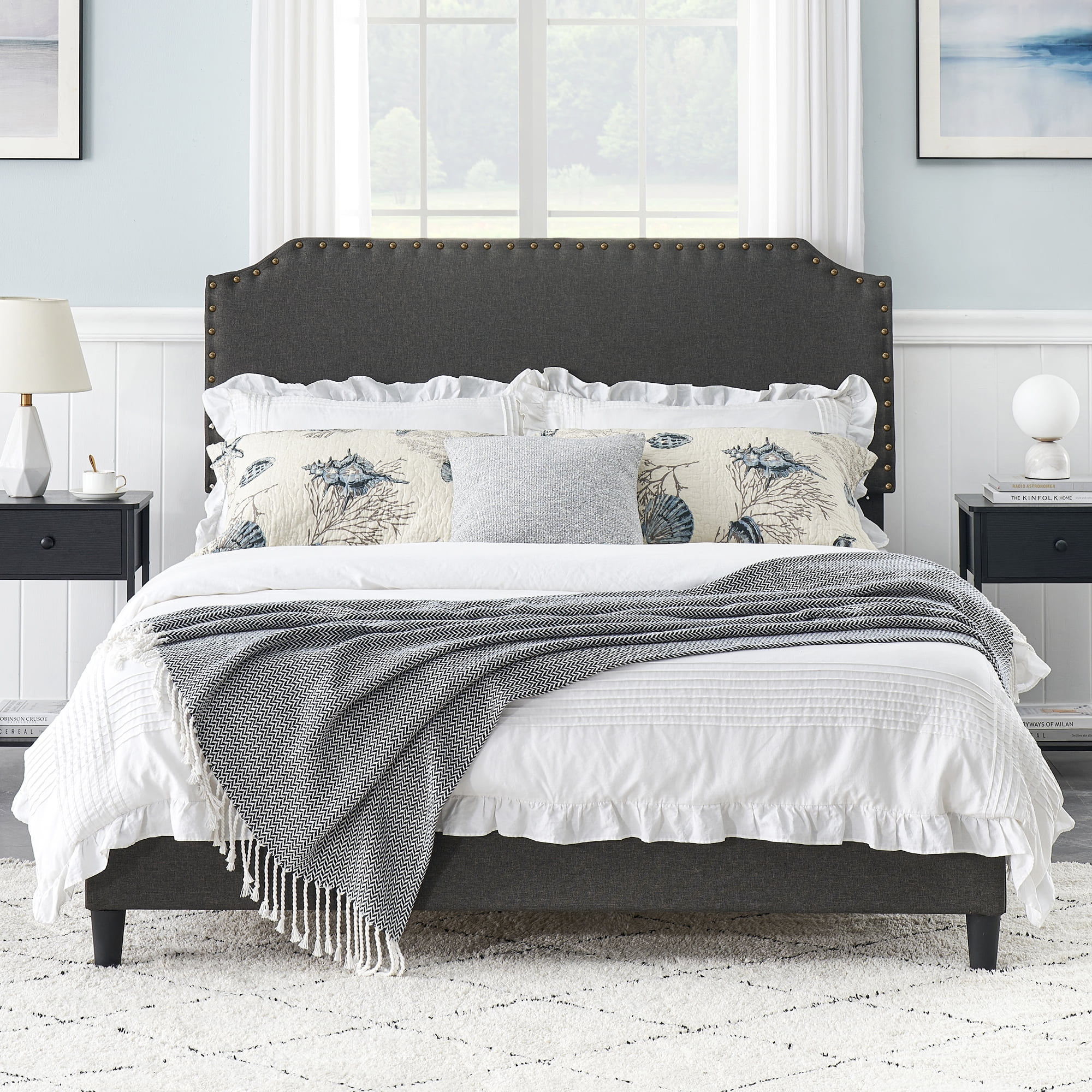 CREATIVE HOBBIES Full Size Bed Frame with Headboard Adjustable ...