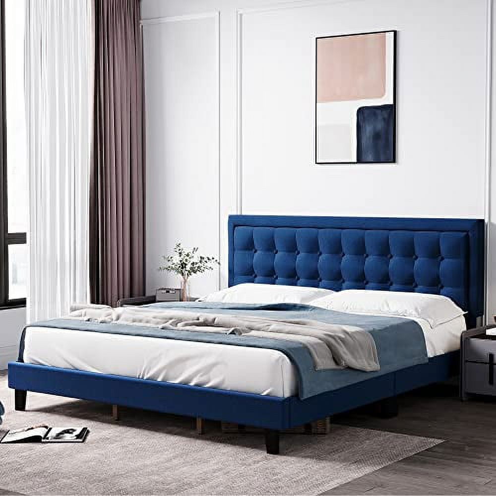 CREATIVE HOBBIES Full Size Bed Frame Modern Upholstered Platform Bed ...