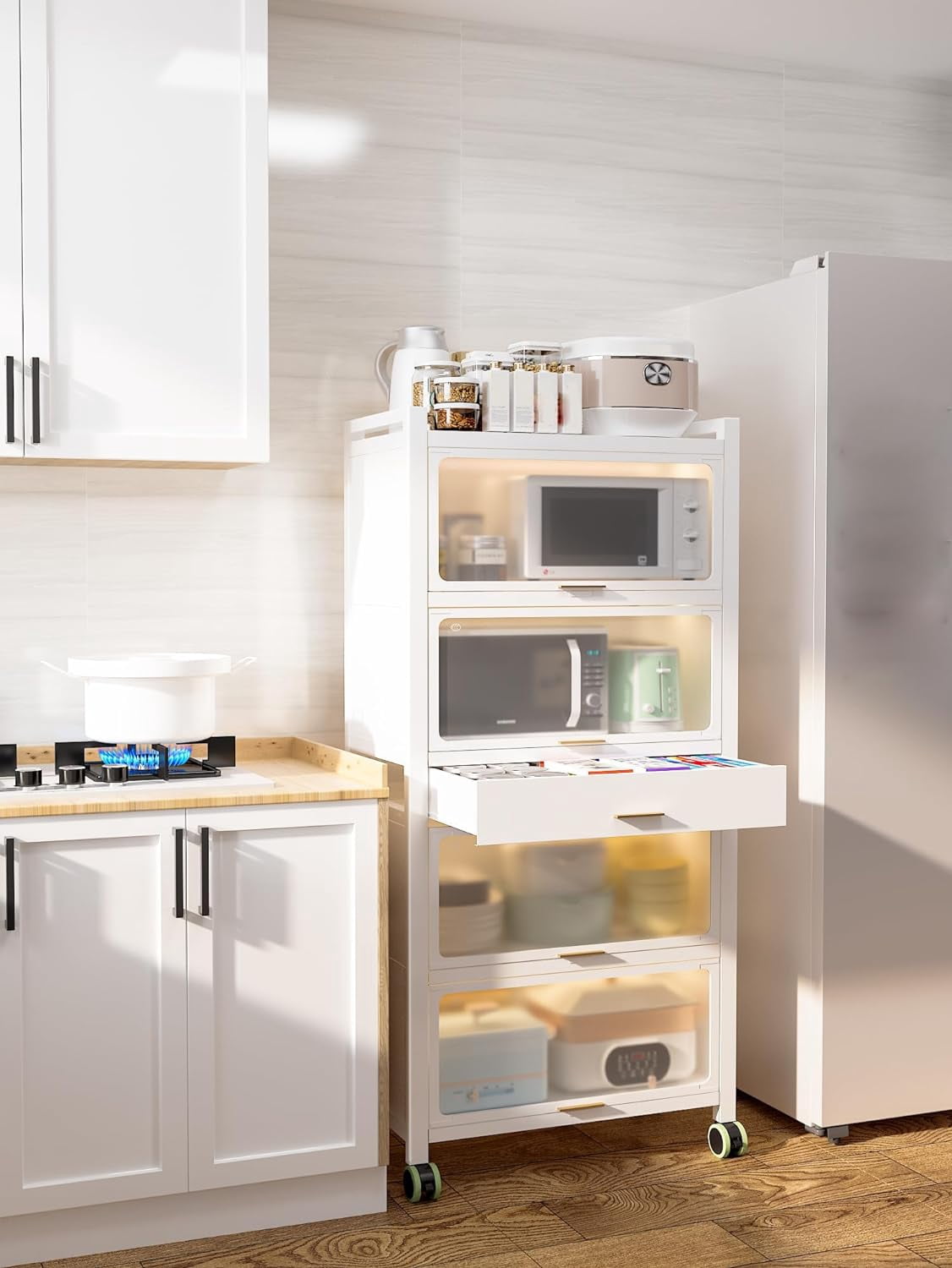 CREATIVE HOBBIES Kitchen Storage Cabinet Pantry Cabinet 5 Tiers ...
