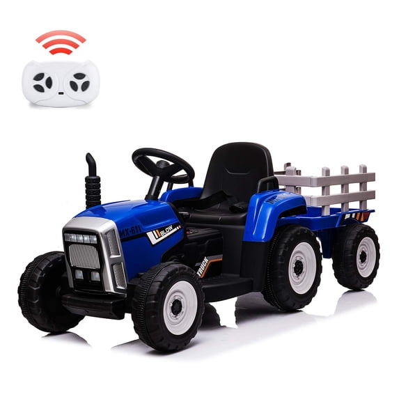 CREATIVE HOBBIES12V Kids Battery Powered Electric Tractor with Trailer ...