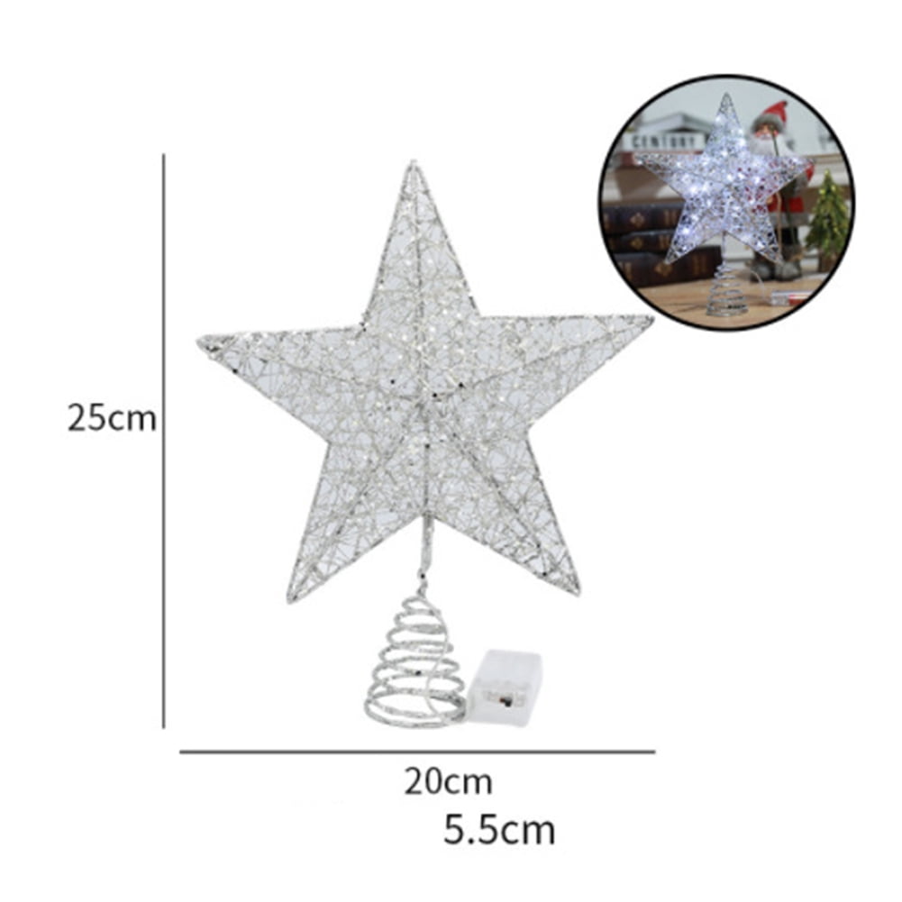 CREATIVE HOBBIESChristmas Tree Star Topper with 20 LED Lights Pre-lit ...