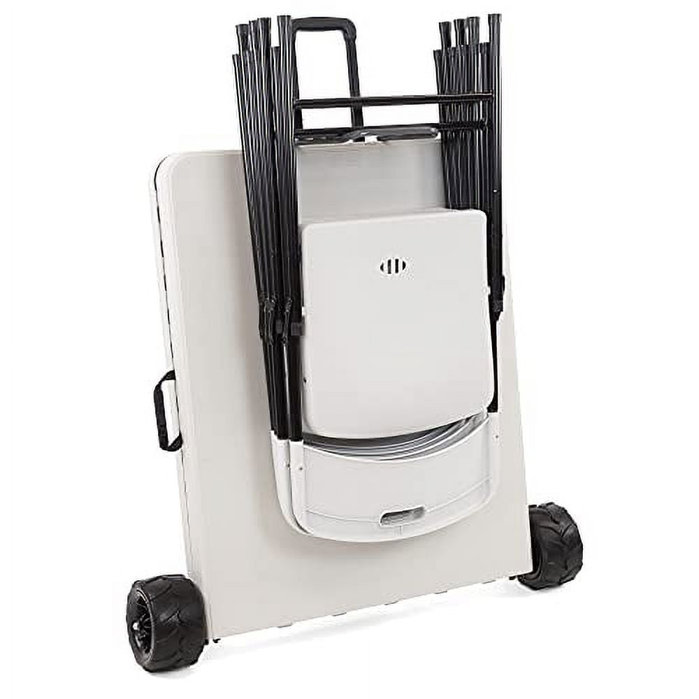 CREATIVE OUTDOOR Folding & Rolling Table & 4 Chairs, Built-in Giant ...