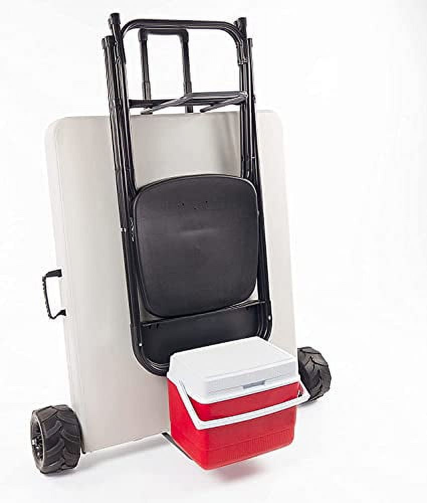 CREATIVE OUTDOOR Folding & Rolling Table & 4 Chairs, Built-in Giant ...