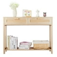 CREATIVELAND Console Table with Rattan Drawers, Living Room Entryway ...