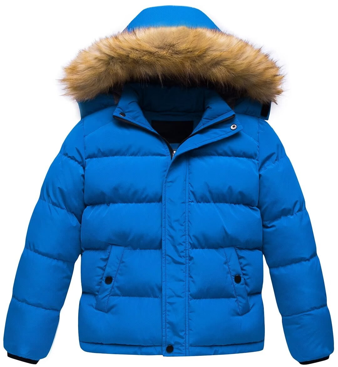 Chrisuno Boy's Fleece Lined Winter Parka Bubble Puffer Jacket Blue 8 ...